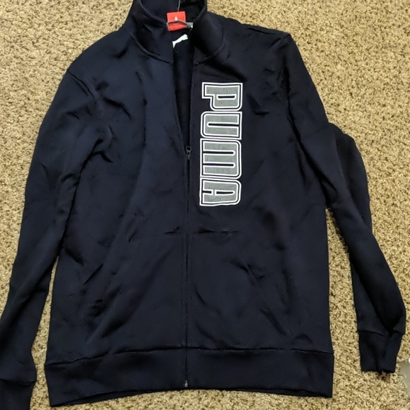 Puma | Jackets & Coats | Puma Men Fleece Track Jacket Blue | Poshmark